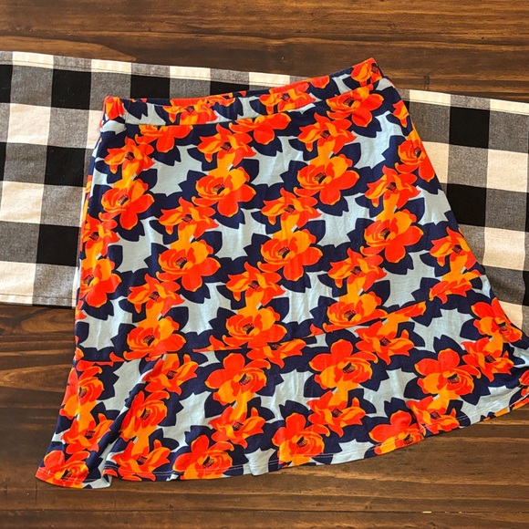 Margaret M | Skirts | Margaret M Floral Small Skirt Orange And Blue ...